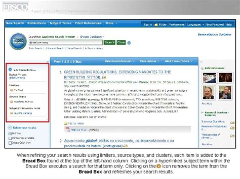 The EBSCOhost Result List Tutorial support ebsco com