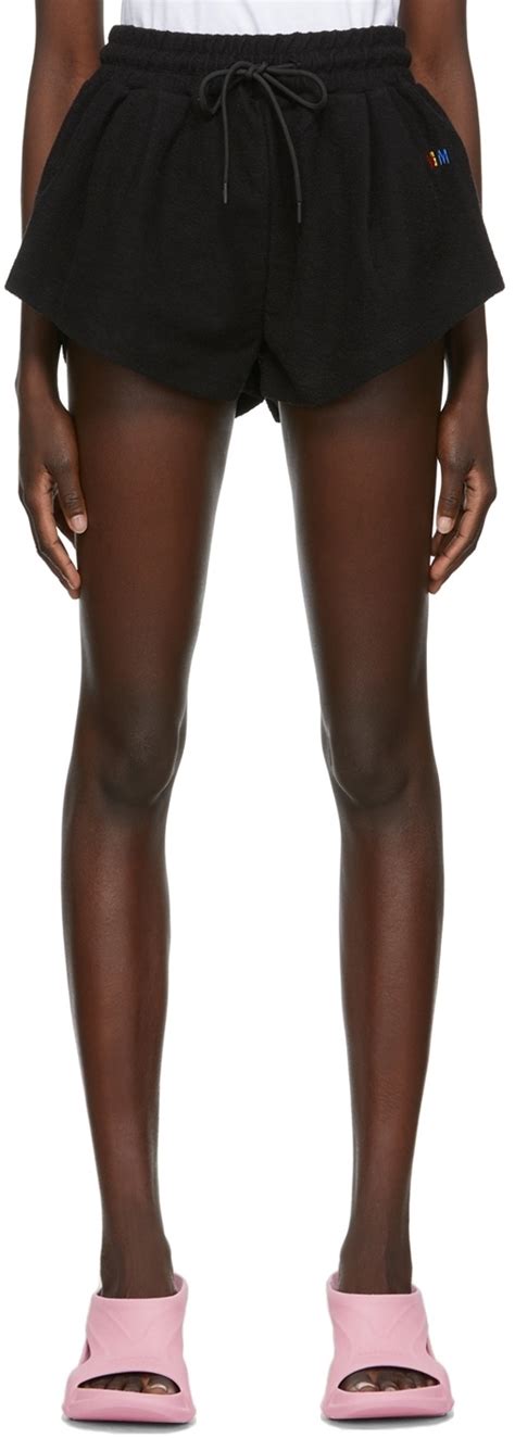 Msgm Black Rainbow Logo Shorts Msgm