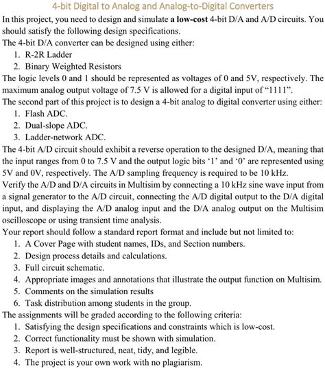 Solved Please Help Me Manual Solution 4 Bit Digital To Analog And Analog To Digital Converters