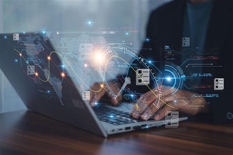 Premium Photo Man Using Computer For Data Science And Big Data Technology Scientist Computing