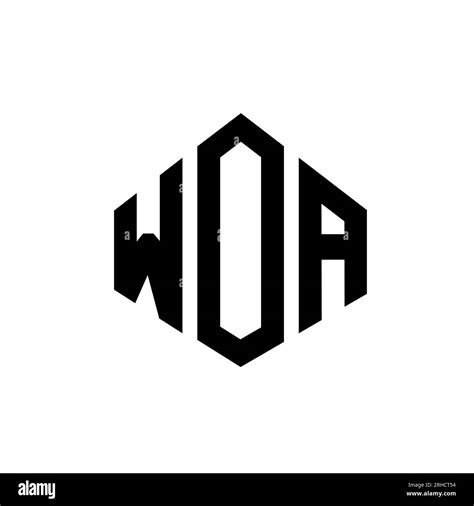 Woa Letter Logo Design With Polygon Shape Woa Polygon And Cube Shape