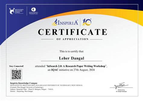 Leher Dangal On Linkedin Successfully Completed The Insearch Seminar Where I Gained Valuable