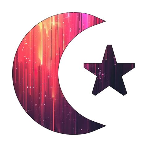Image Icons Star And Crescent Cyberpunk Gradient Style Premium Ai