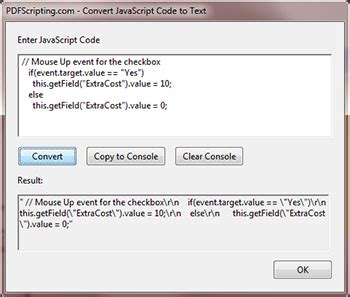 JavaScript To Text Converter Description Pdfscripting Com