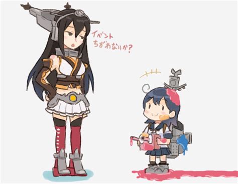 Safebooru 2girls Adapted Turret Black Hair Blue Hair Blue Skirt