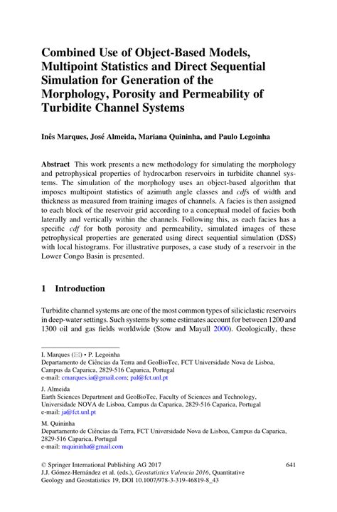 Pdf Combined Use Of Object Based Models Multipoint Statistics And Direct Sequential
