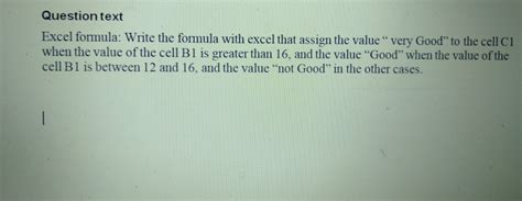 solved question text excel formula write the formula with