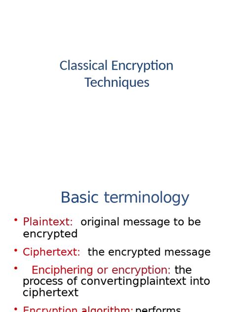 Classical Encryption Techniques Pdf Cryptography Cipher