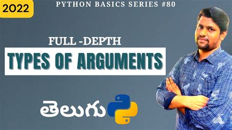 80 Types Of Arguments In Python In Telugu Function Arguments In