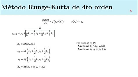 Método De Runge Kutta De 4to Orden Youtube