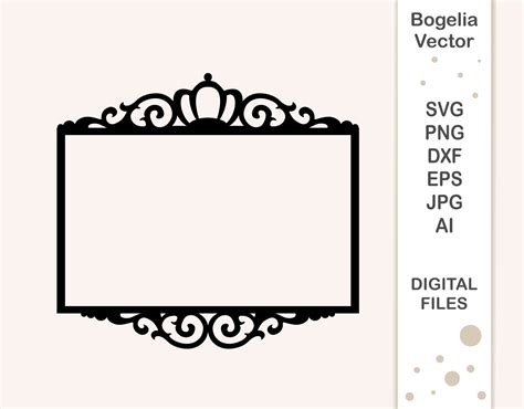 Rectangle Frame Svg Cut File Crown Svg Princess Svg Etsy Australia