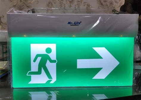 LED Exit Signage White Green Mr Lite