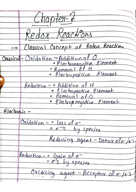 Solution Redox Reaction Formula List Studypool