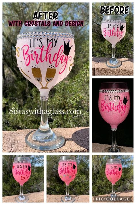Personalized Birthday Wine Glass Celebrate In Style Etsy Birthday