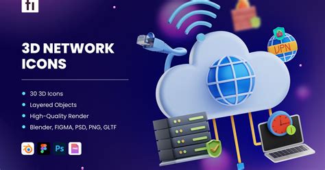 3d Network Icons Objects Ft Network And Icon Envato