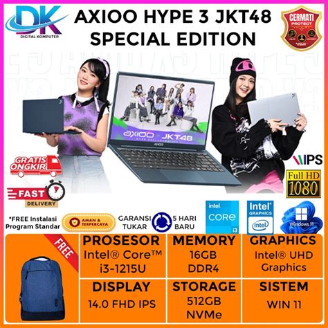 Jual Laptop Axioo Hype Jkt Special Edition I U Ram Gb Gb Ssd Win Fhd Ips