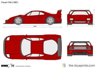 Ferrari F40 Vector Drawing Ferrari F40 Blueprint Ferrari F40 Drawing