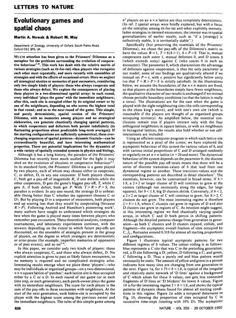Pdf Evolutionary Games And Spatial Chaos