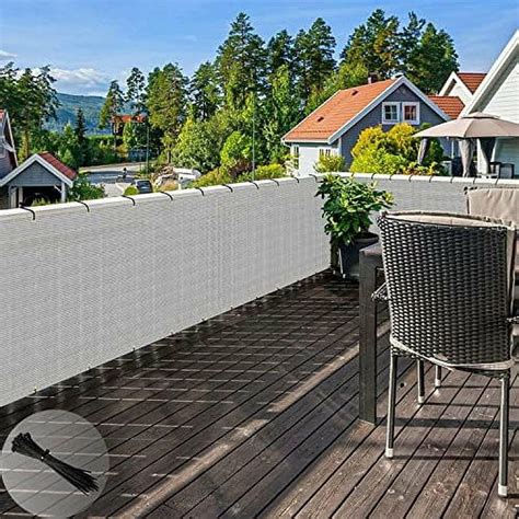 Balcony Privacy Fence Screen With Zip Ties Outdoor Uv Protection Fence