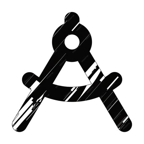 Premium Photo Drafting Compass Icon Black And White Diagonal Texture