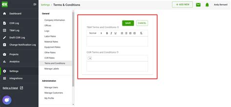 How To Add Standard Terms And Conditions To A T M Tag Or Change Order Request