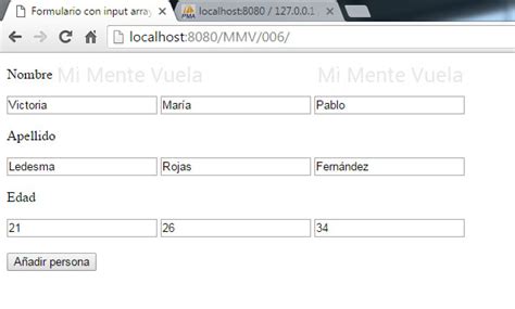 Generar Sql Desde Arrays De Inputs Html5 Mi Mente Vuela