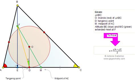 Math Education Geometry Problem 594 Triangle Incenter Incircle Inradius Tangency Point