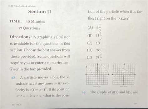 Solved Clep Calculus Book Online Section Ii Time 40