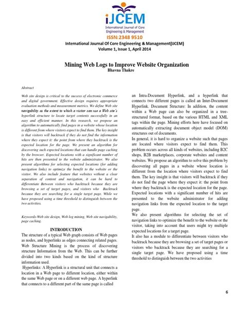 Mining Web Logs To Improve Website Organization1 Pdf Hyperlink World Wide Web