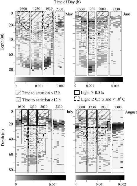 —diel Vertical Distribution Of Age 0 Kokanee Target Densities From Download Scientific Diagram