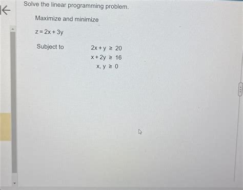 Solve The Linear Programming Problem Maximize And