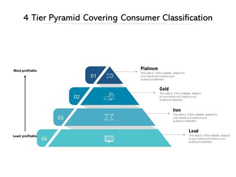 4 Tier Pyramid Covering Consumer Classification Presentation Graphics