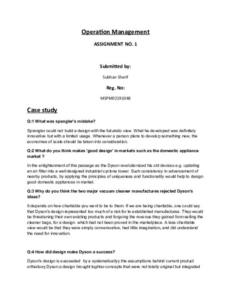 Doc Operation Management Assignment No 1 Submitted By Doc Operation Management Assignment No 1 Submitted By
