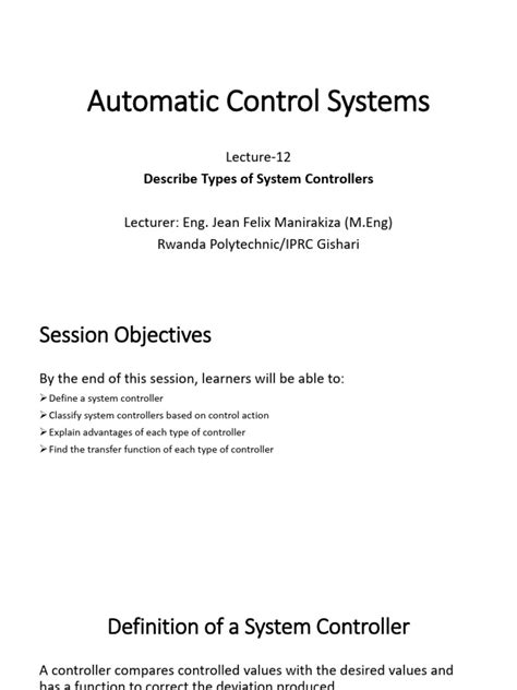 Automatic Control Systems Lecture 12 Pdf Control Theory