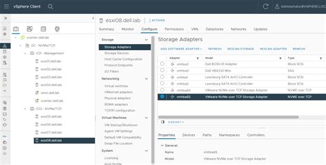 Configure Esxi Nvmetcp Host Virtual Networking Smartfabric Storage Software Deployment Guide