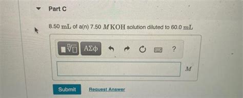 Solved Part A 25 0 ML Of A N 14 8 MHCl Solution Diluted To Chegg Com