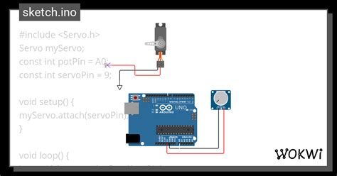 แบบฝกหดท 1 ควบคมเซอรโวมอเตอรดวย potentiomete Wokwi ESP32 STM32 Arduino Simulator