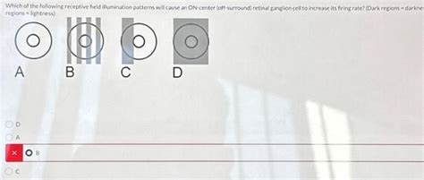solved which of the following receptive field illumination