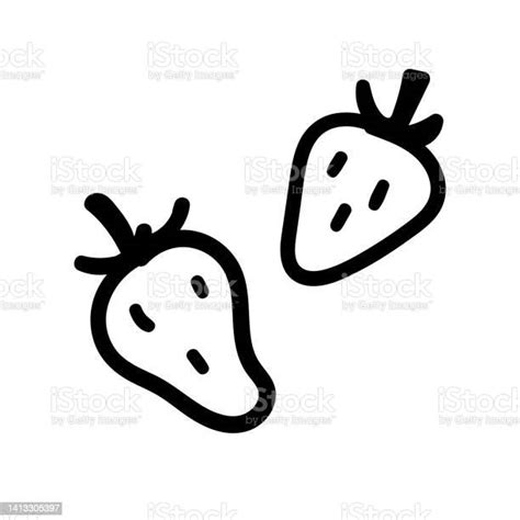 벡터 낙서 야생 딸기 흰색 배경에 고립 된 만화 라인 음식 요소 여름 과일 비건 음식 개요 아이콘 건강한 식생활에 대한 스톡 벡터 아트 및 기타 이미지 Istock