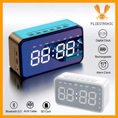 Jual Fliestronic Cod Wireless Clock Speaker Bluetooth Portable Led