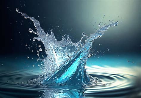 Dramatic Water Splash Realistic Illustration Stock Illustration