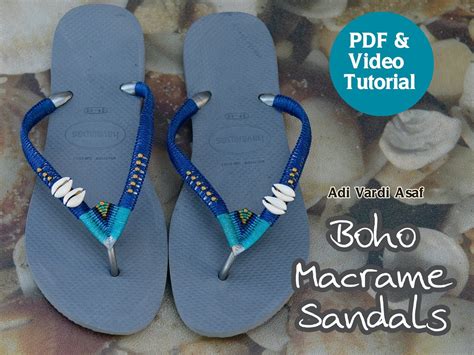 Micro Macrame Tutorial How To Make Macrame Video Pattern Boho Sandals Diy Creative Gift Etsy
