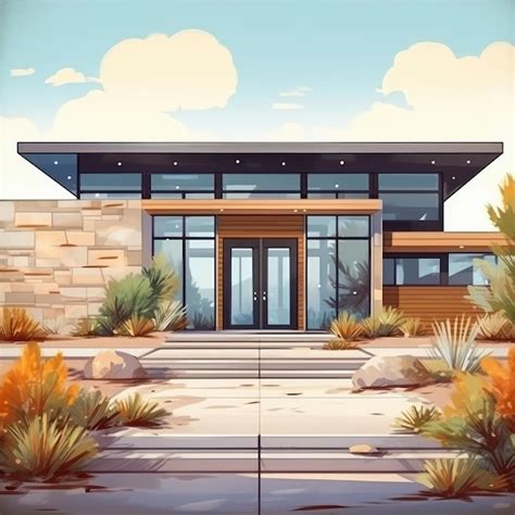 Luxury Building With Modern Facade And Backyard Generative Ai Premium