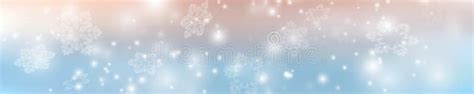 White Snowfall Effect On Blue Horizontal Background Christmas