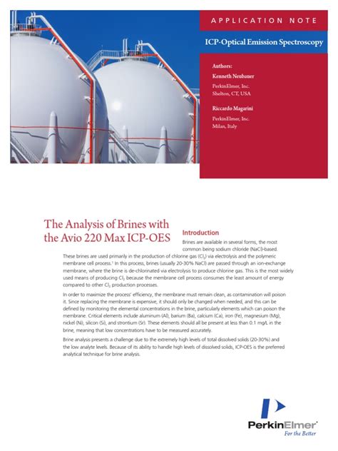 Avio 220 Max Icp Oes Brines Application Note Pdf Detection Limit
