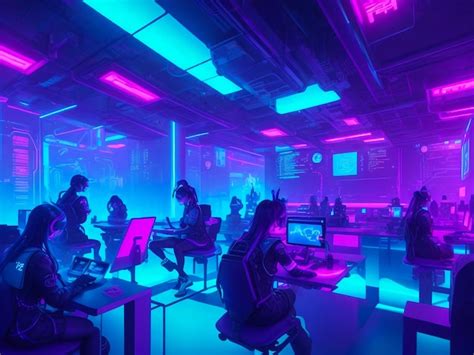 Premium Ai Image A Digital Illustration A Metaverse Classroom