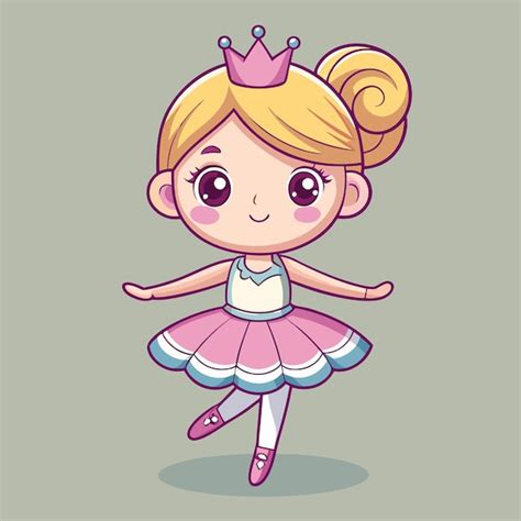 Cartoon Ballerina Dancing In Tutu Vector Art Premium Ai Generated Vector