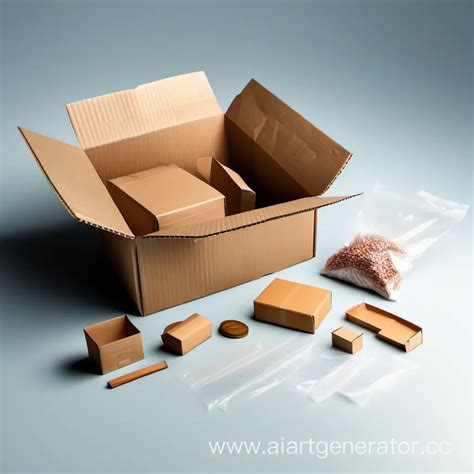 Assorted Goods Protruding From Marketplace Packaging On White