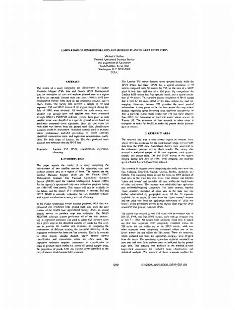 Comparison Of Sensors For Corn And Soybean Planted Area Estimation Ieee Conference Publication
