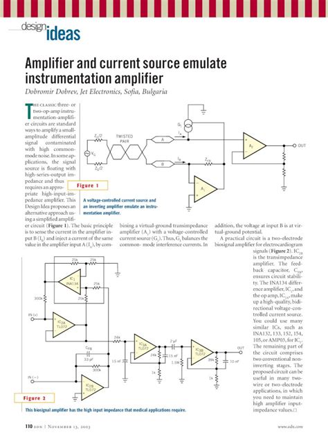 Pdf 2003 Amplifier And Current Source Emulate Instrumentation Amplifier Edn Dokumentips